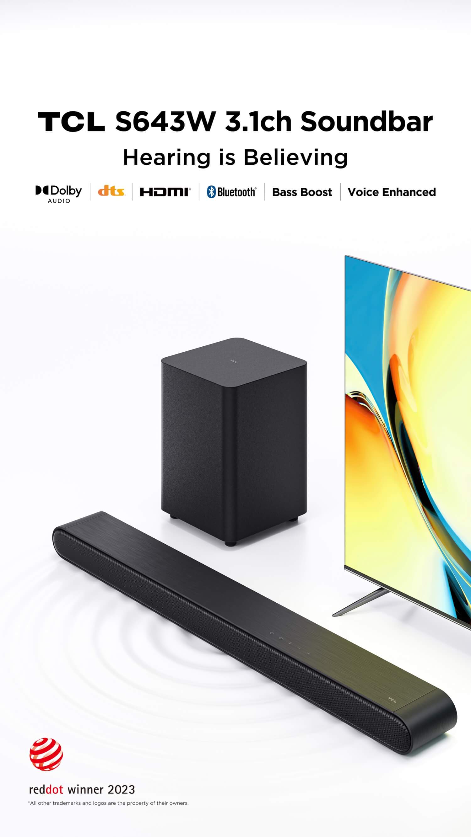 TCL Soundbar S643W | 3.1 Channel Dolby Atmos Soundbar | TCL Global