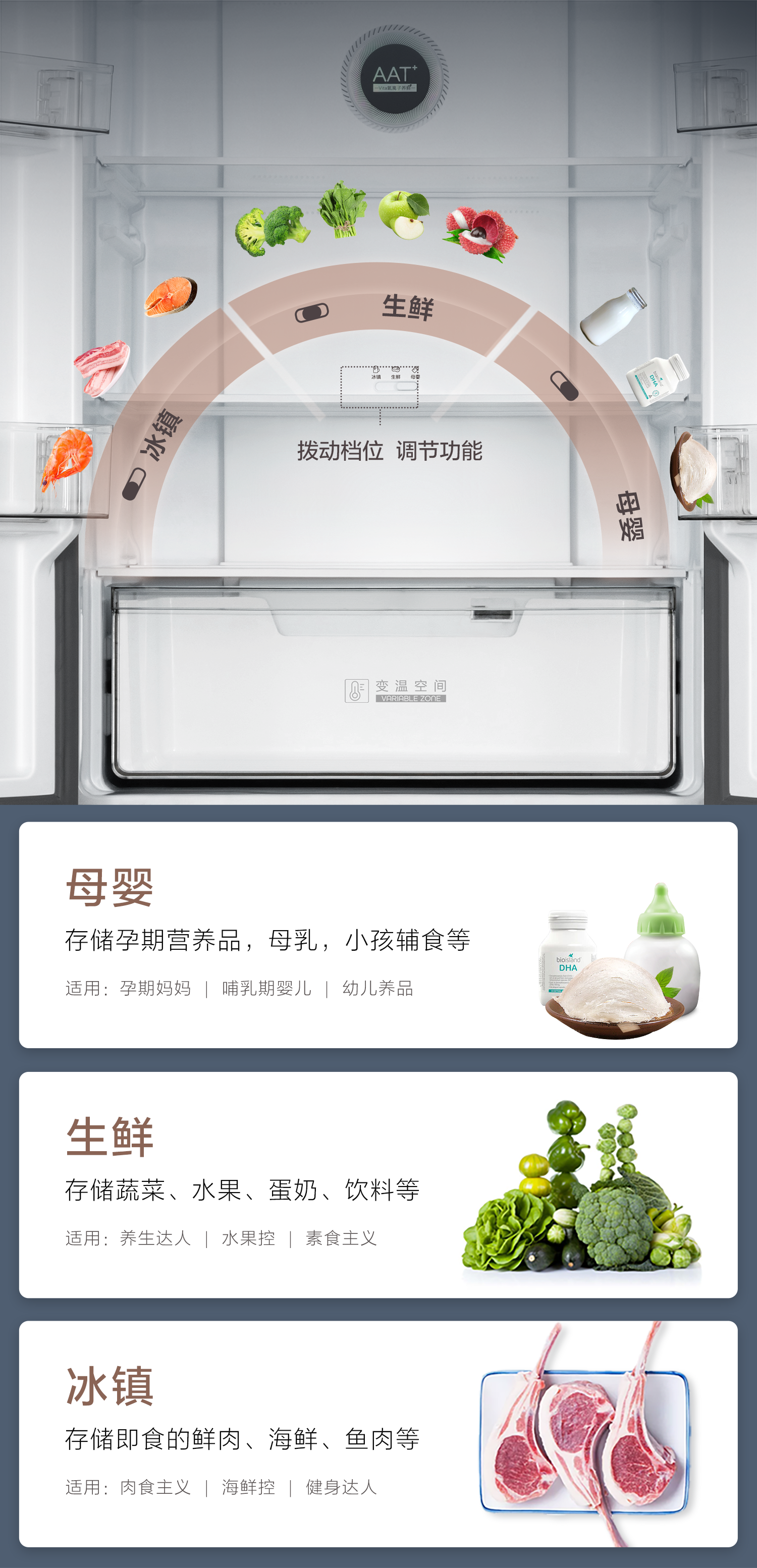 晶岩灰法式冰箱 BCD-320CWP