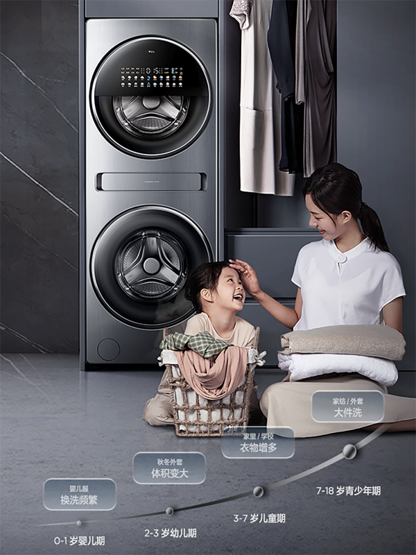 TCL 16KG双子舱洗衣机Q10-复式分区双筒洗衣机 | TCL官网