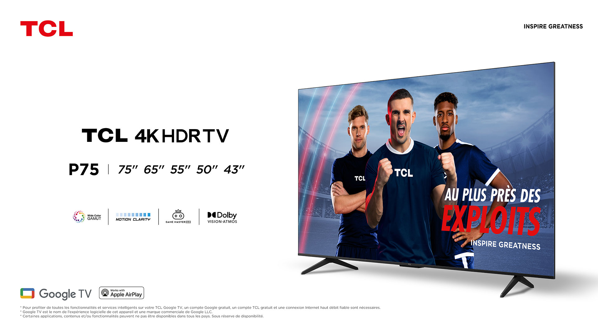 TCL P755 4K HDR TV Google TV | AiPQ™ PROCESSOR - TCL France