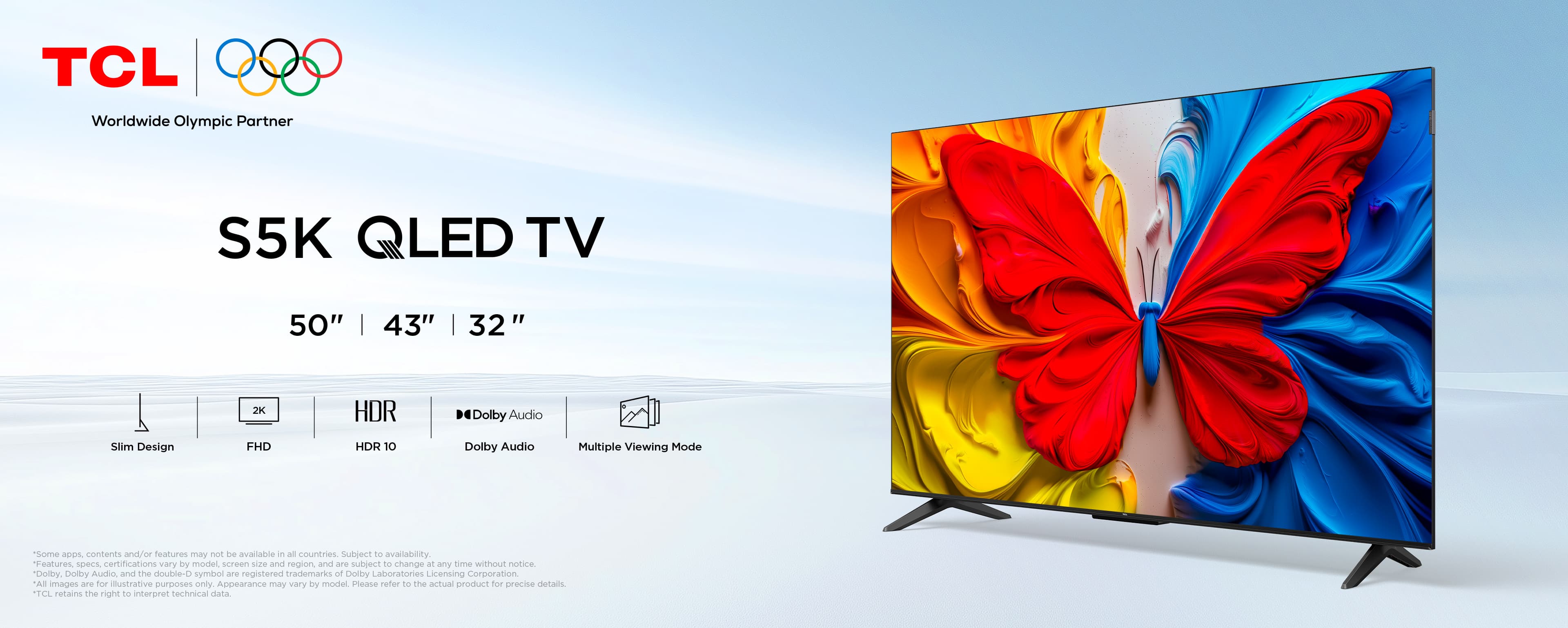 تلفزيون TCL S5K-2K QLED - 32/40/43 بوصة Google TV | TCL الخليج