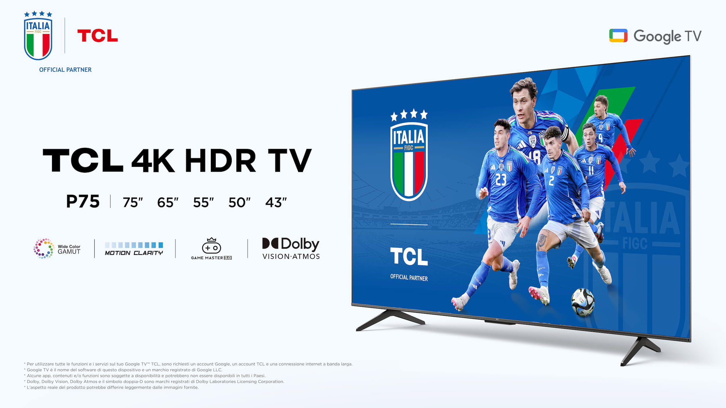 TCL P755 4K HDR TV Google TV - TCL Italy