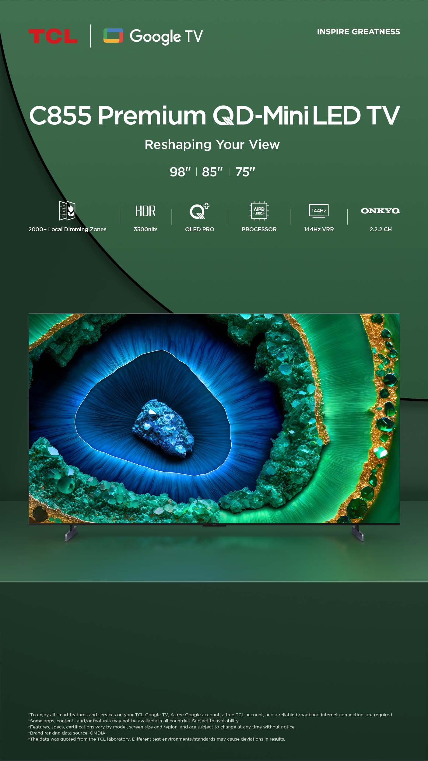 TCL C855 Premium QD-Mini LED 4K TV | TCL Malaysia