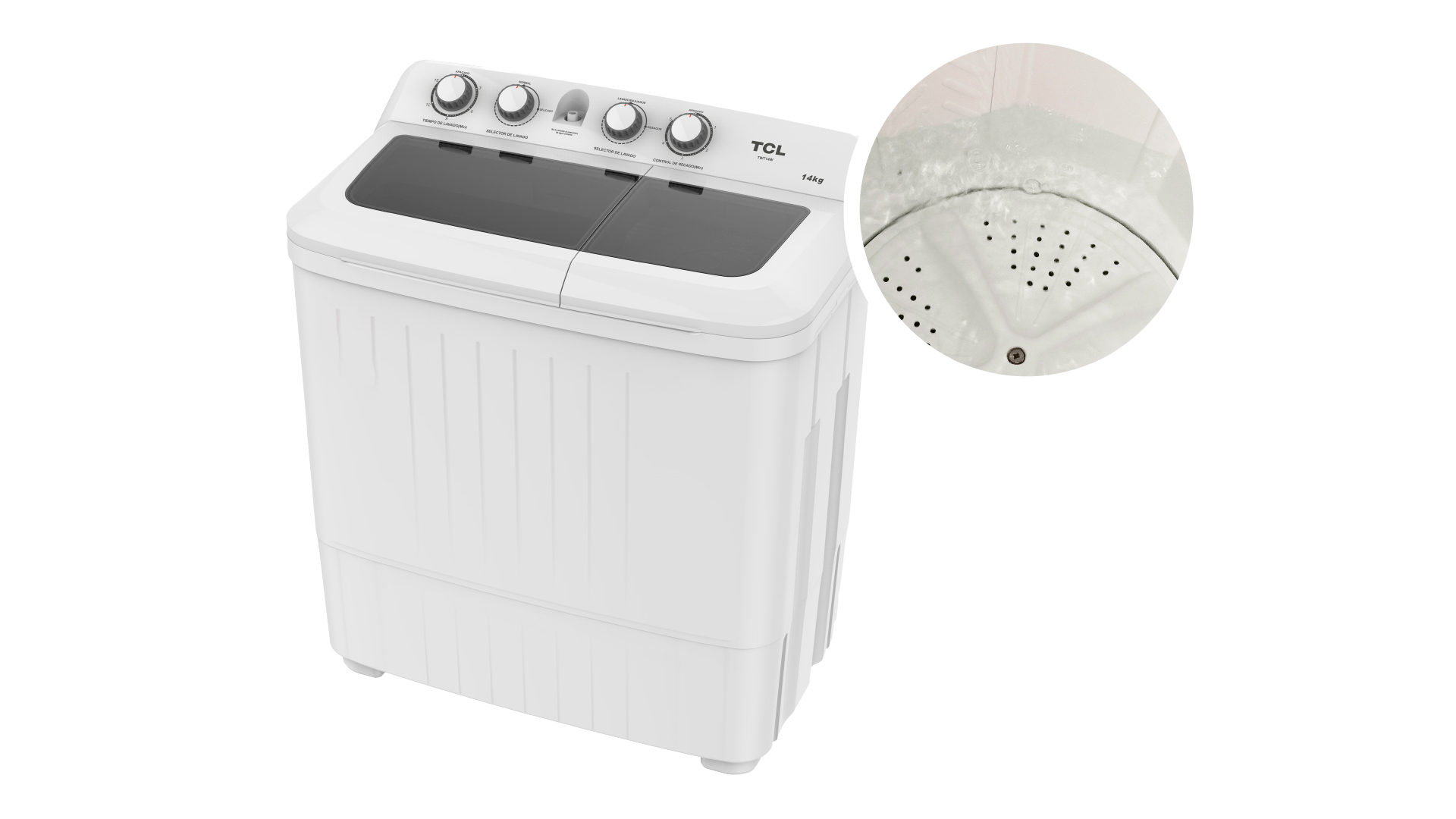 Lavadora Semiautomática TCL de 14 kg