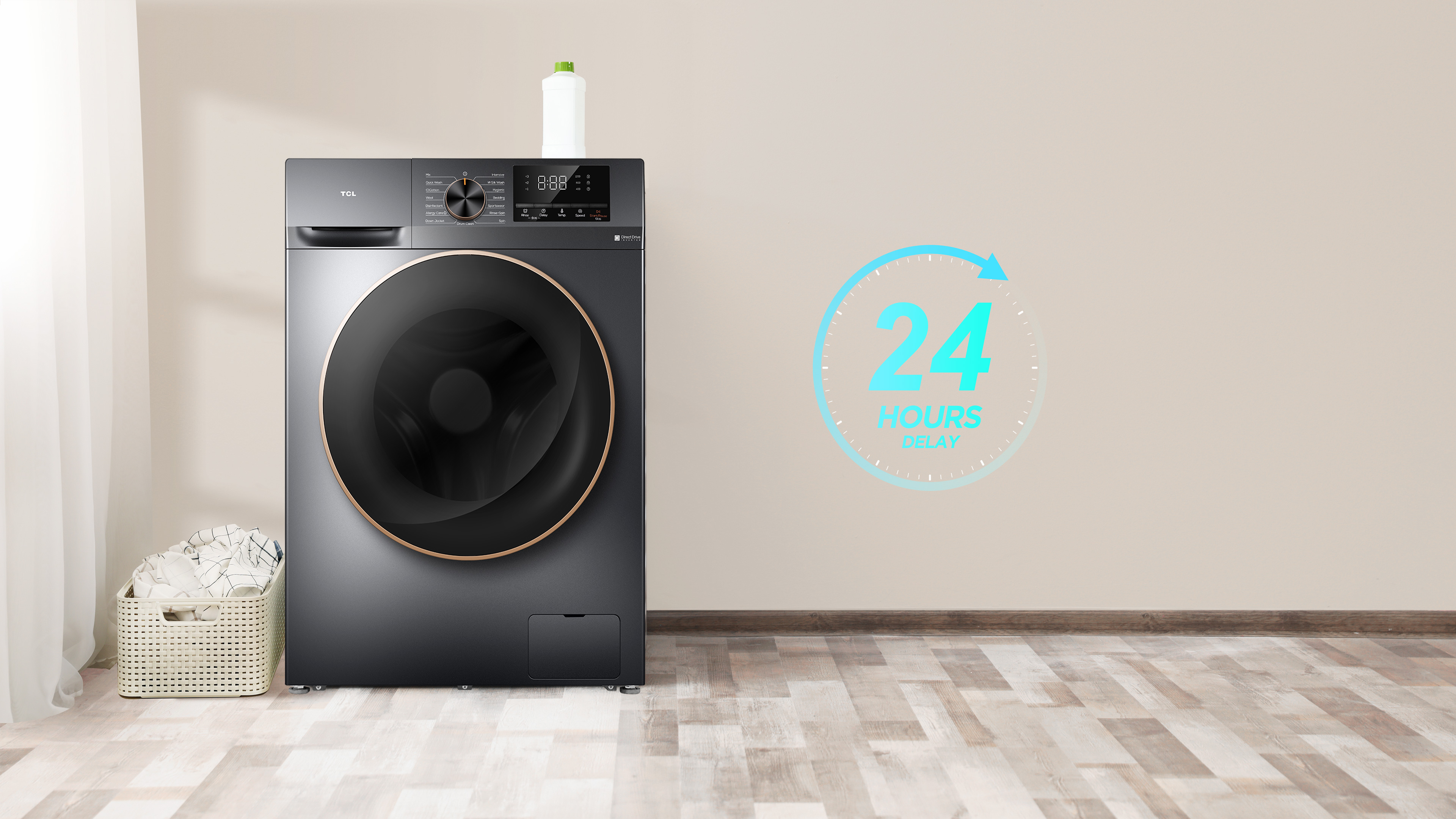 Стиральная машина TCL TWF100 с загрузкой 10 кг с функцией стирки паром ...